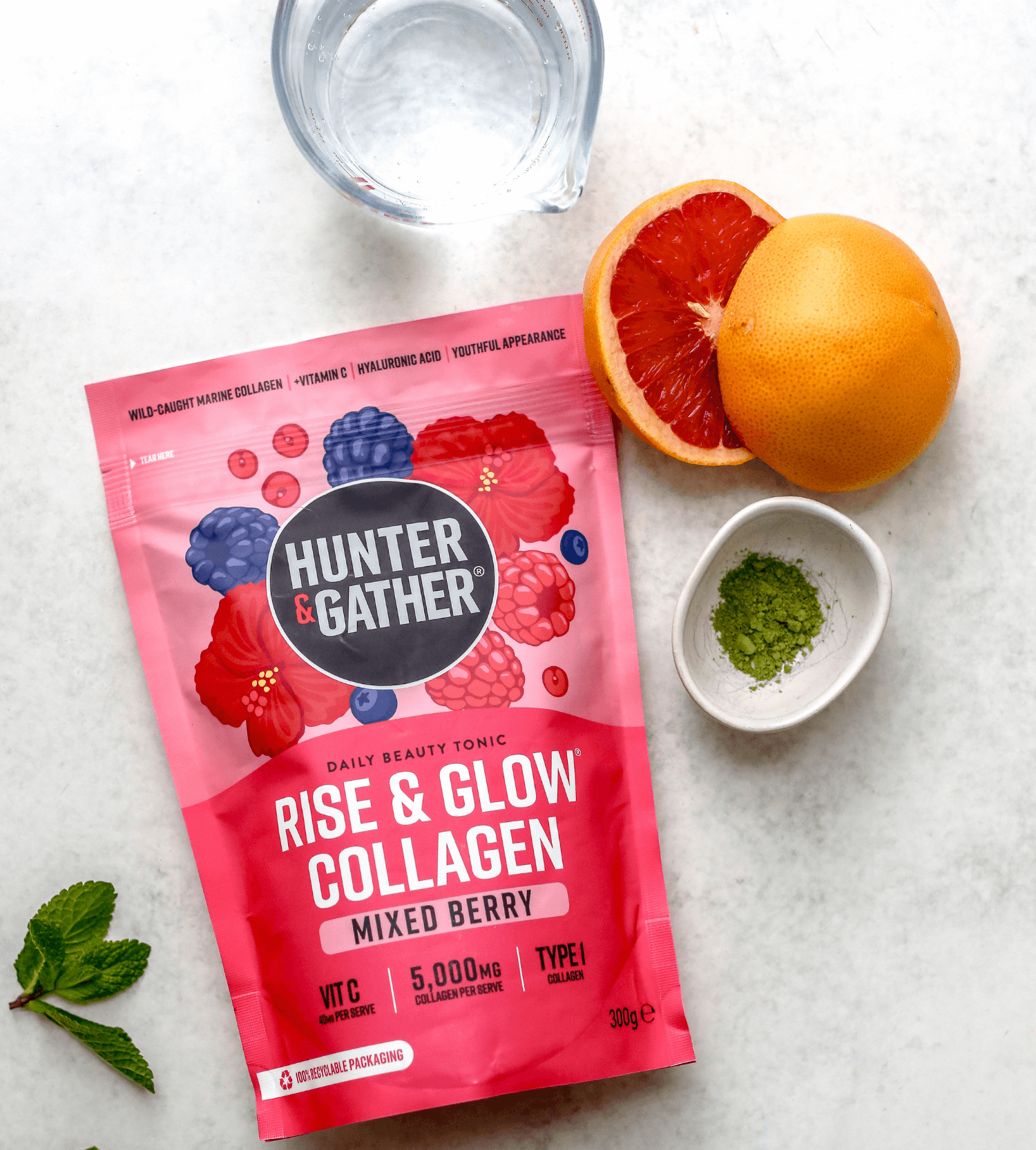 Rise & Glow Mixed Berry Collagen Powder | Hunter & Gather